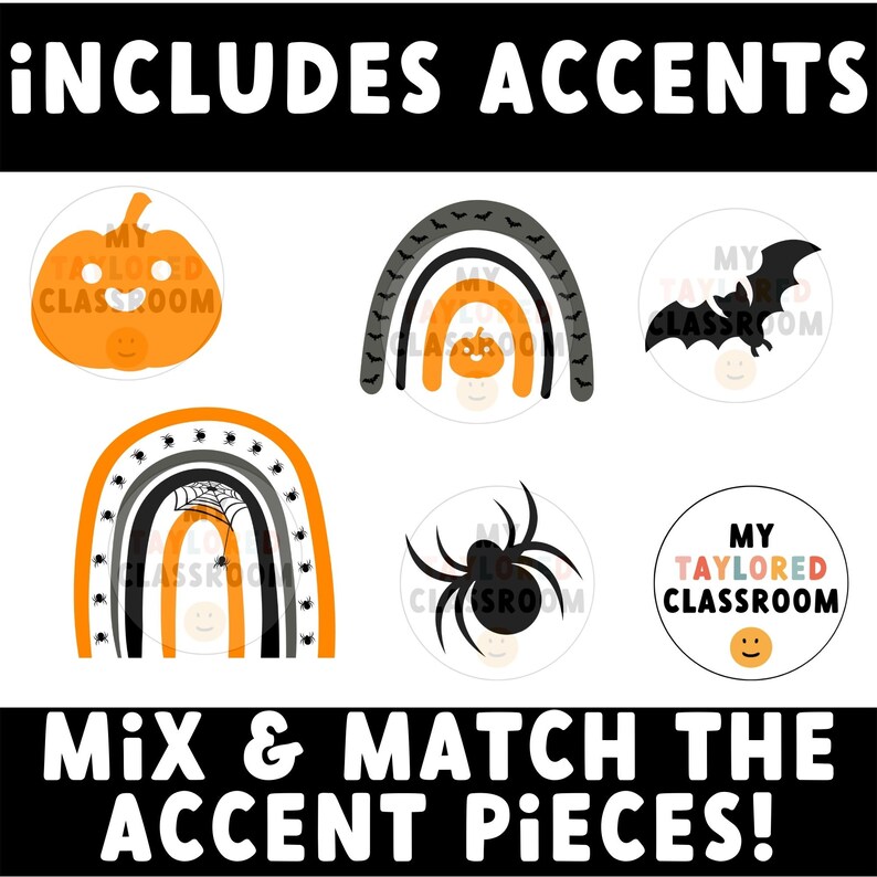 Halloween Boho Rainbow Bulletin Board Kit - Etsy