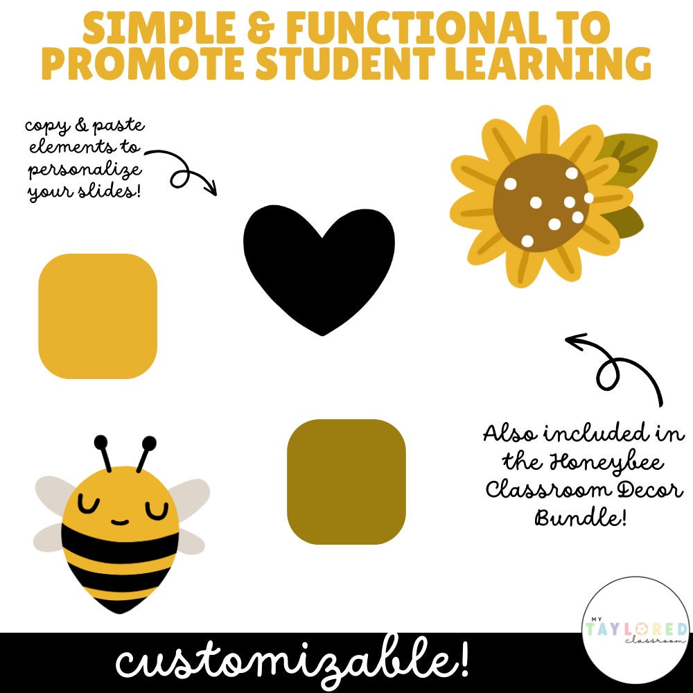Honeybee Google Slides Templates | EDITABLE | Powerpoint Slides - Etsy