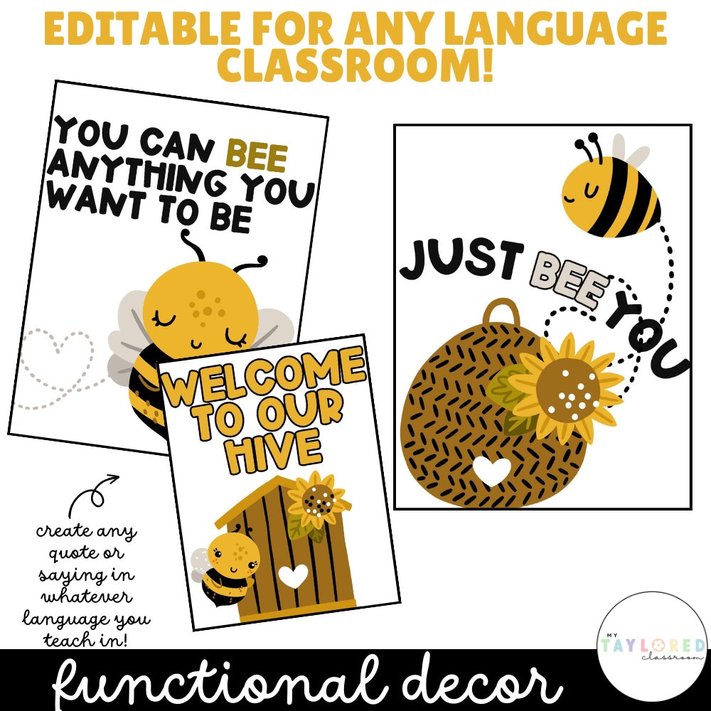 Honeybee Classroom Posters | Bee-themed Classroom Decor - Etsy