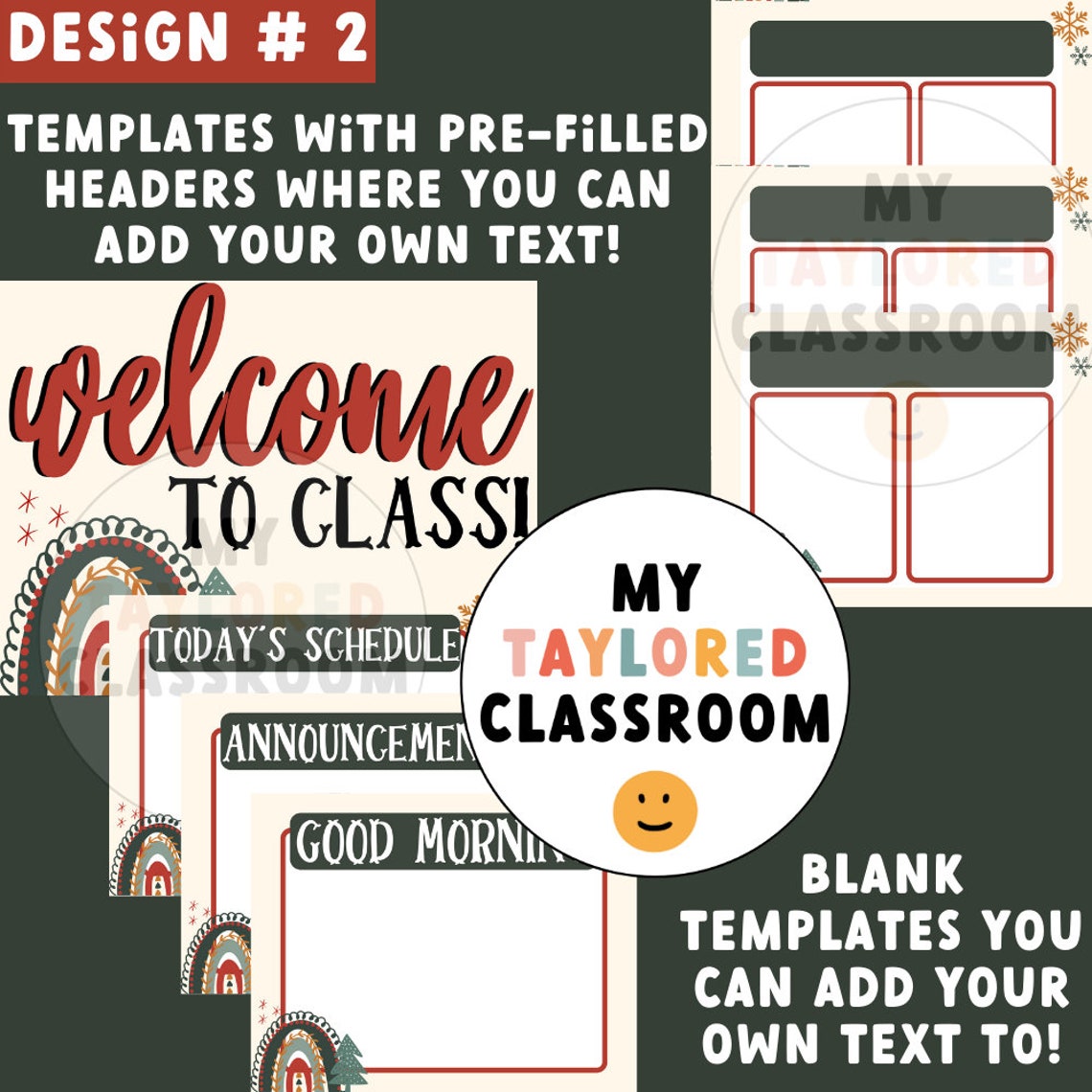 Christmas Boho Rainbow Google Slides Templates - Etsy