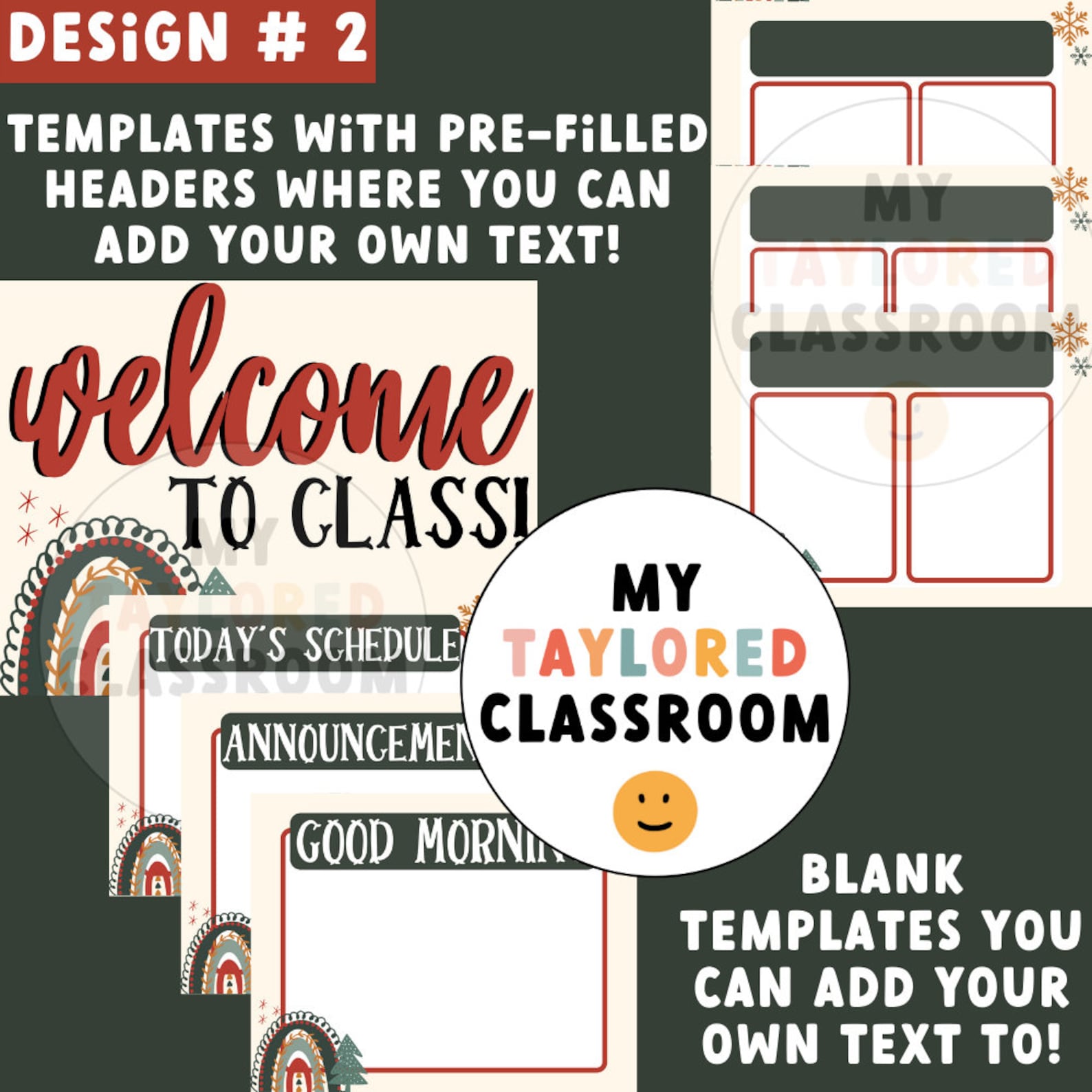 Christmas Boho Rainbow Google Slides Templates - Etsy