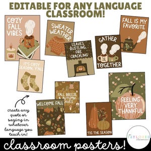 Cozy Autumn Classroom Decor Bundle | EDITABLE | Fall Classroom Decor - Etsy