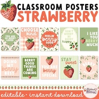 Pastel Strawberry Classroom Decor. Strawberry Printable Poster ...