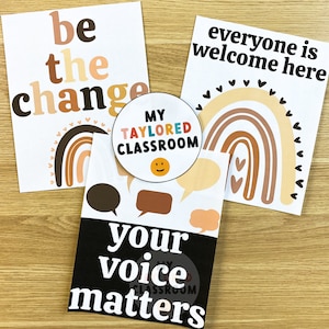 Diversity Posters Pack 3 | Classroom Posters | Boho Rainbow - Etsy