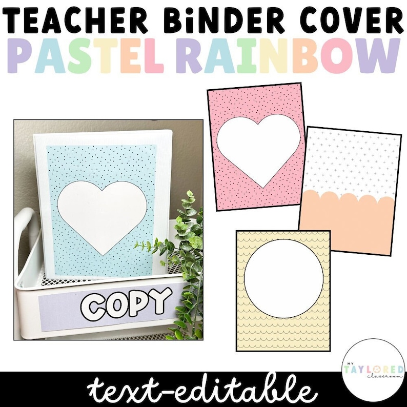 Pastel Rainbow Teacher Binder Covers | EDITABLE | Pastel Classroom ...