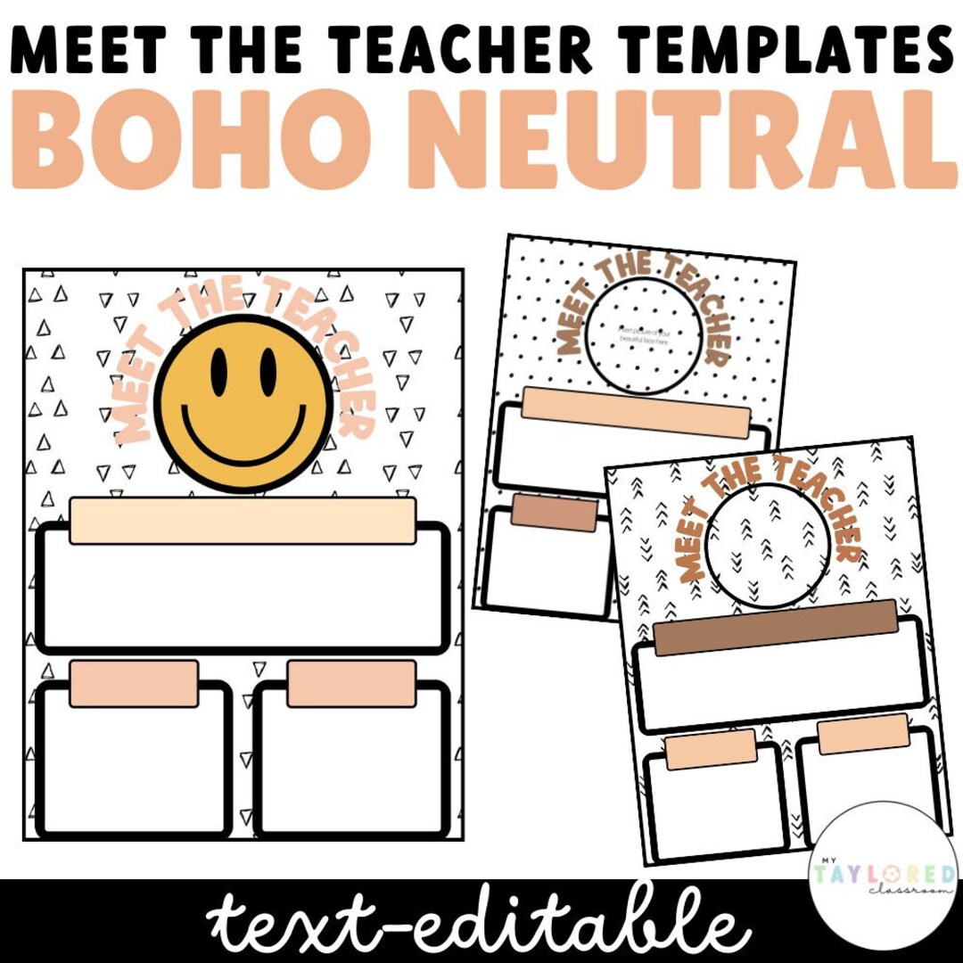 Diversity Boho Neutral Meet the Teacher Templates | EDITABLE | Boho ...