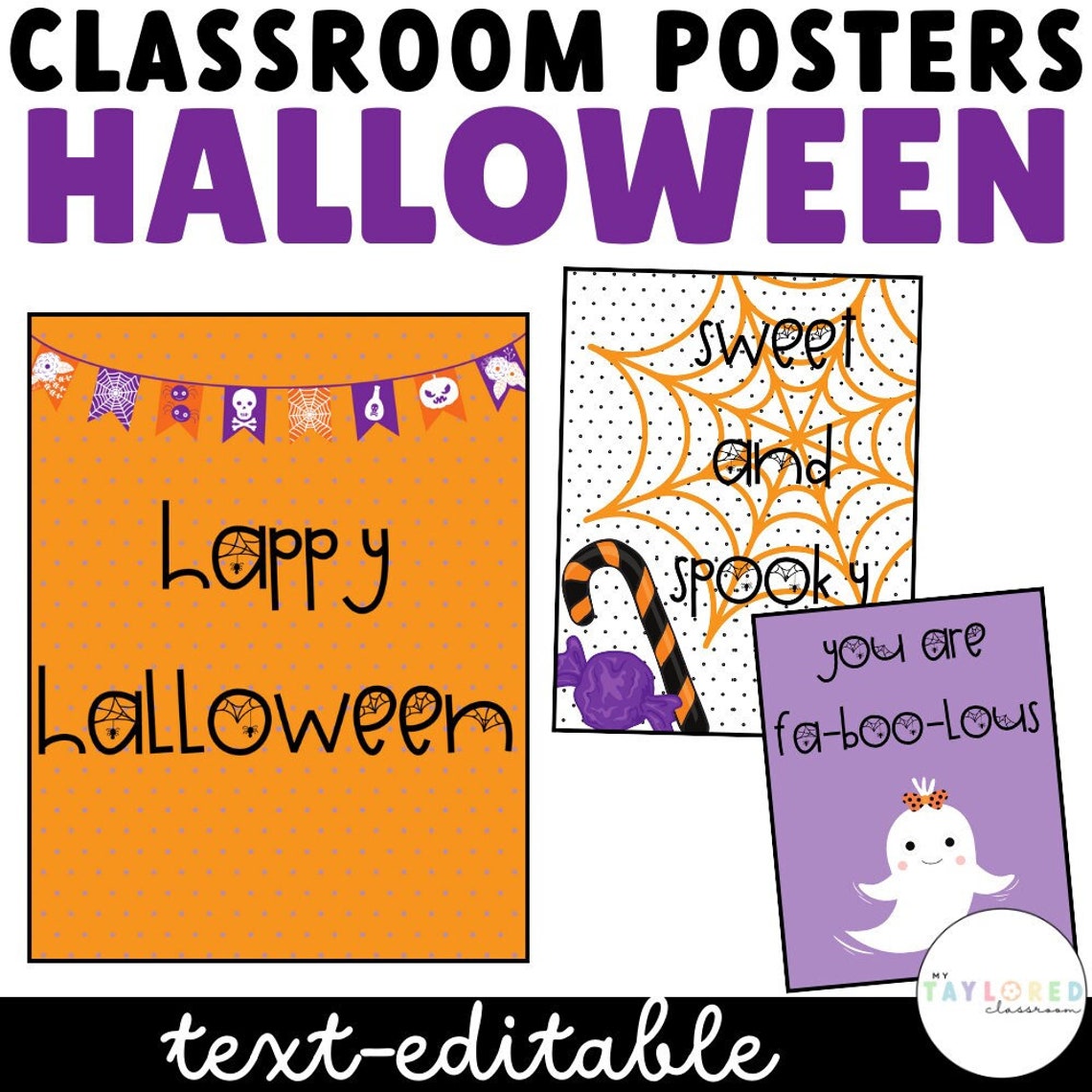 Happy Halloween Classroom Posters | Halloween Classroom Decor ...