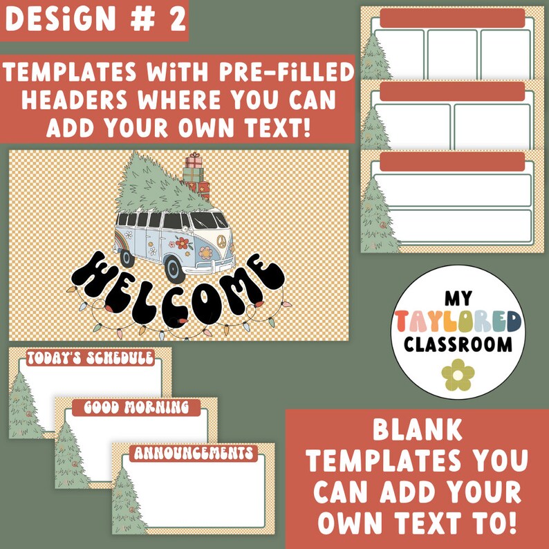 Christmas Retro Groovy Google Slides Templates - Etsy