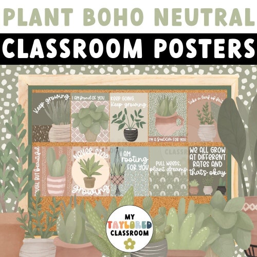 Plant Boho Neutral Classroom Decor Bundle Plant Classroom - Etsy