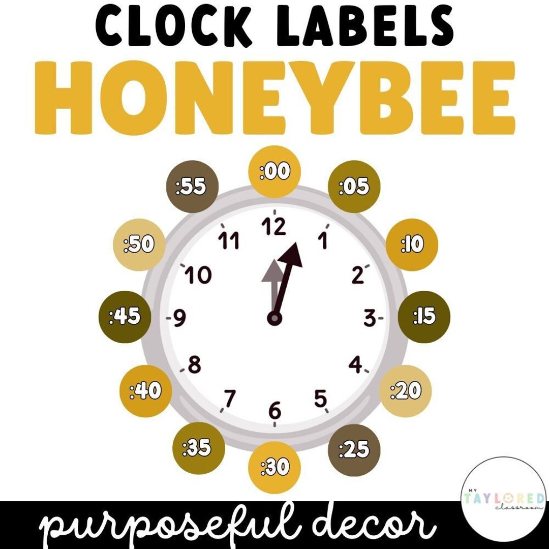 Honeybee Classroom Clock Labels | Bee-themed Classroom Decor - Etsy