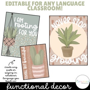 Plant Boho Neutral Classroom Posters | Plant Classroom Decor - Etsy