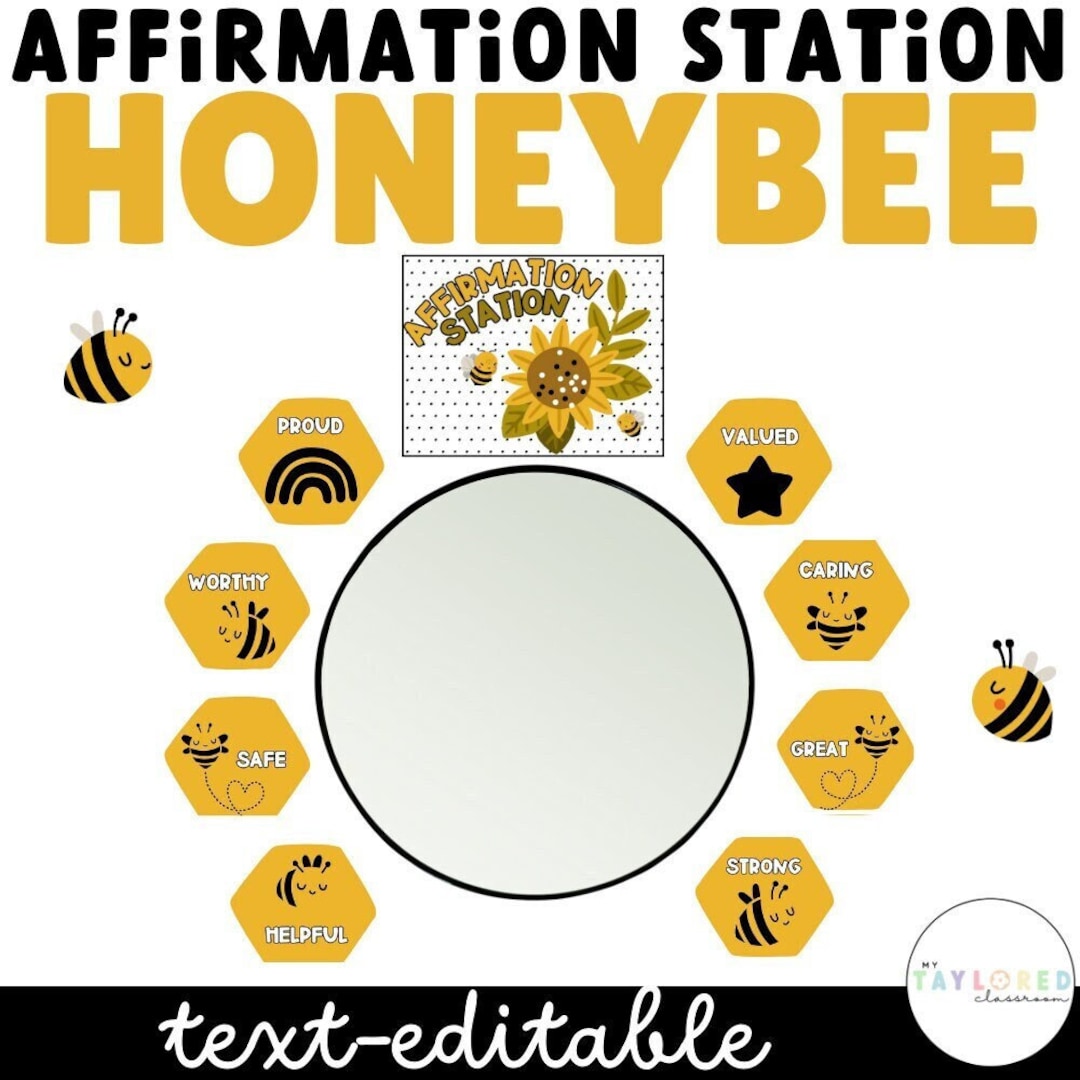 Honeybee Affirmation Station | Honeybee Classroom Decor - Etsy