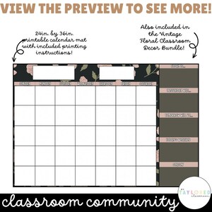 Vintage Floral Classroom Calendar Kit EDITABLE Vintage Classroom Decor ...