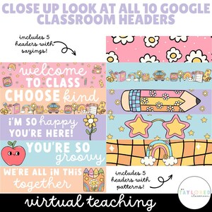 Groovy Brights Google Classroom Headers | Back to School Classroom ...