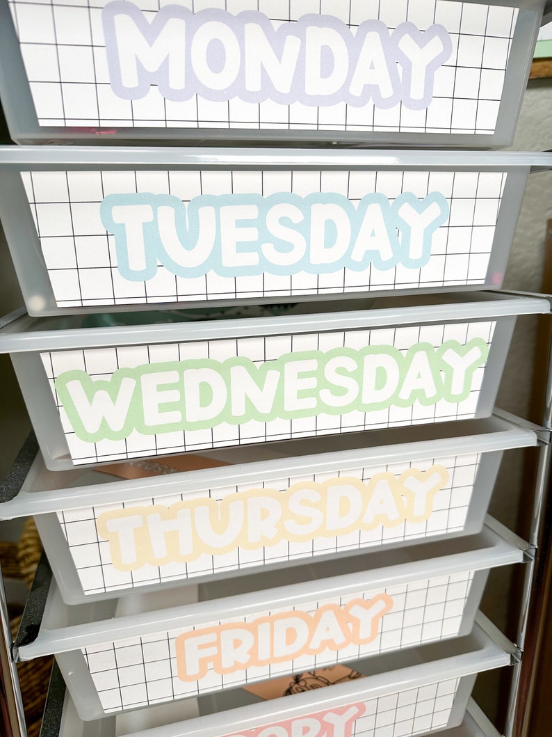 Pastel Rainbow Teacher Rolling Cart Labels | EDITABLE | Pastel ...