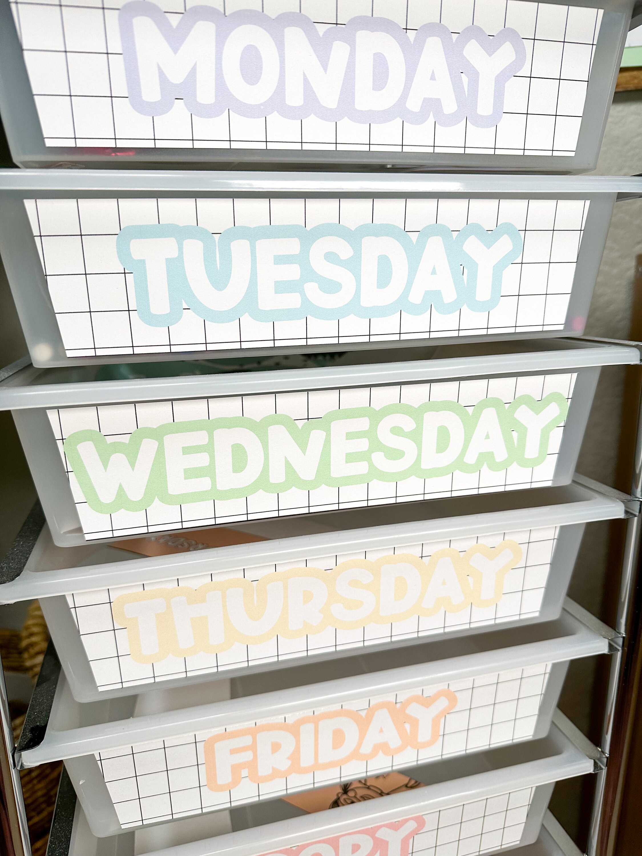 Pastel Rainbow Teacher Rolling Cart Labels | EDITABLE | Pastel ...