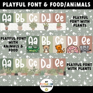 Plant Boho Neutral Alphabet Posters | Plant Classroom Decor | Calm ...