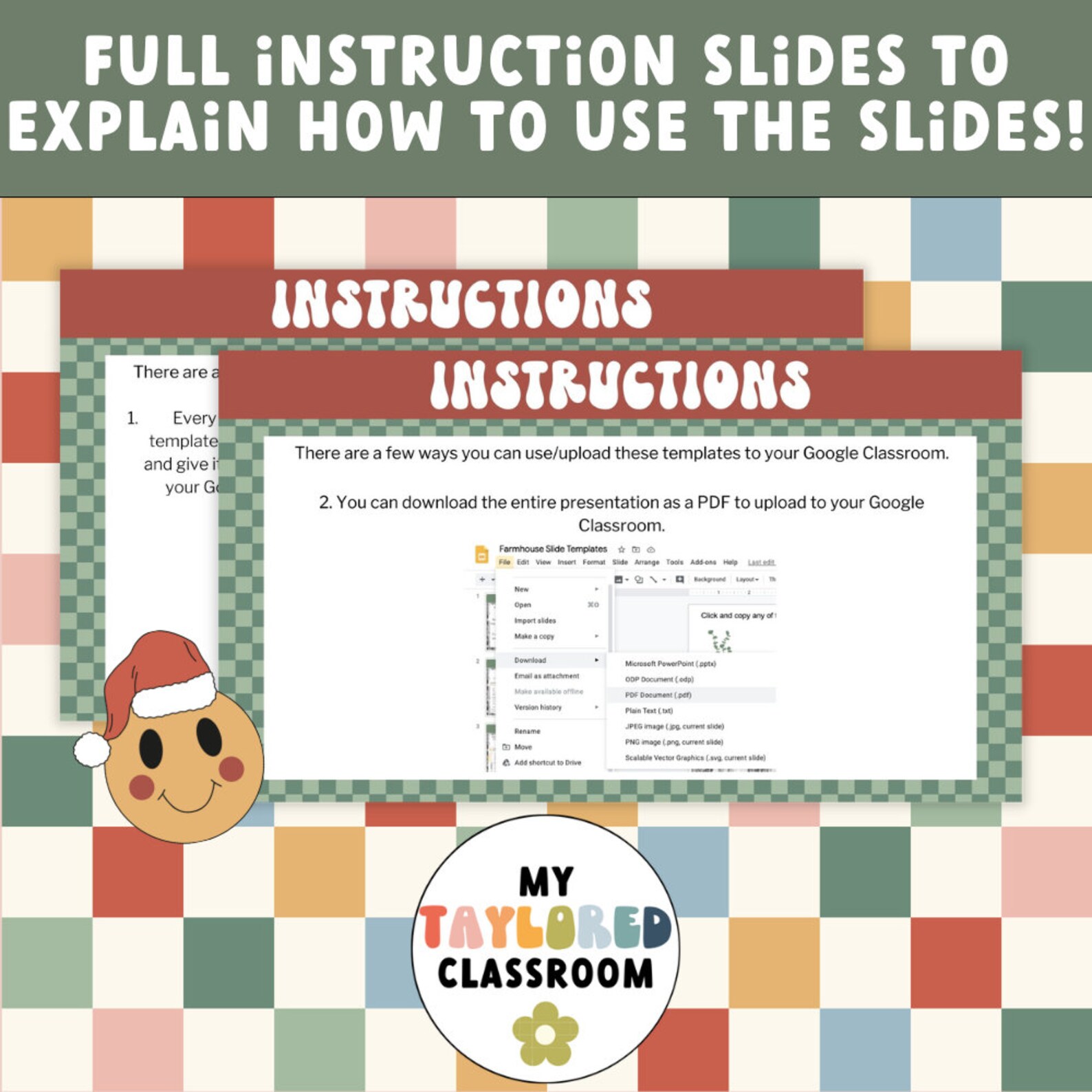 Christmas Retro Groovy Google Slides Templates - Etsy