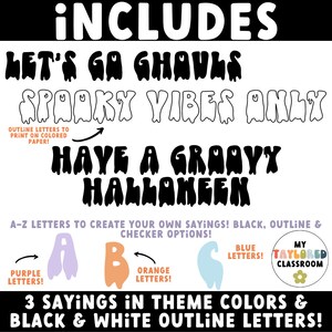 Halloween Retro Groovy Bulletin Board Kit or Door Decor | Halloween ...