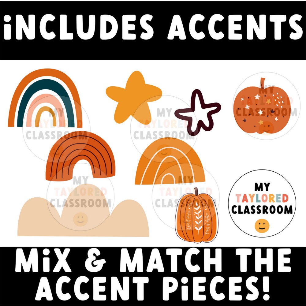 Fall Boho Retro Classroom Decor Bundle - Etsy