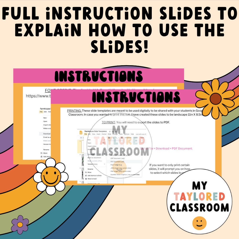Retro Groovy Google Slides Templates - Etsy