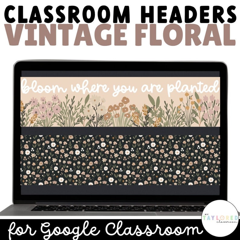 Vintage Floral Google Classroom Headers | Vintage Classroom Decor - Etsy