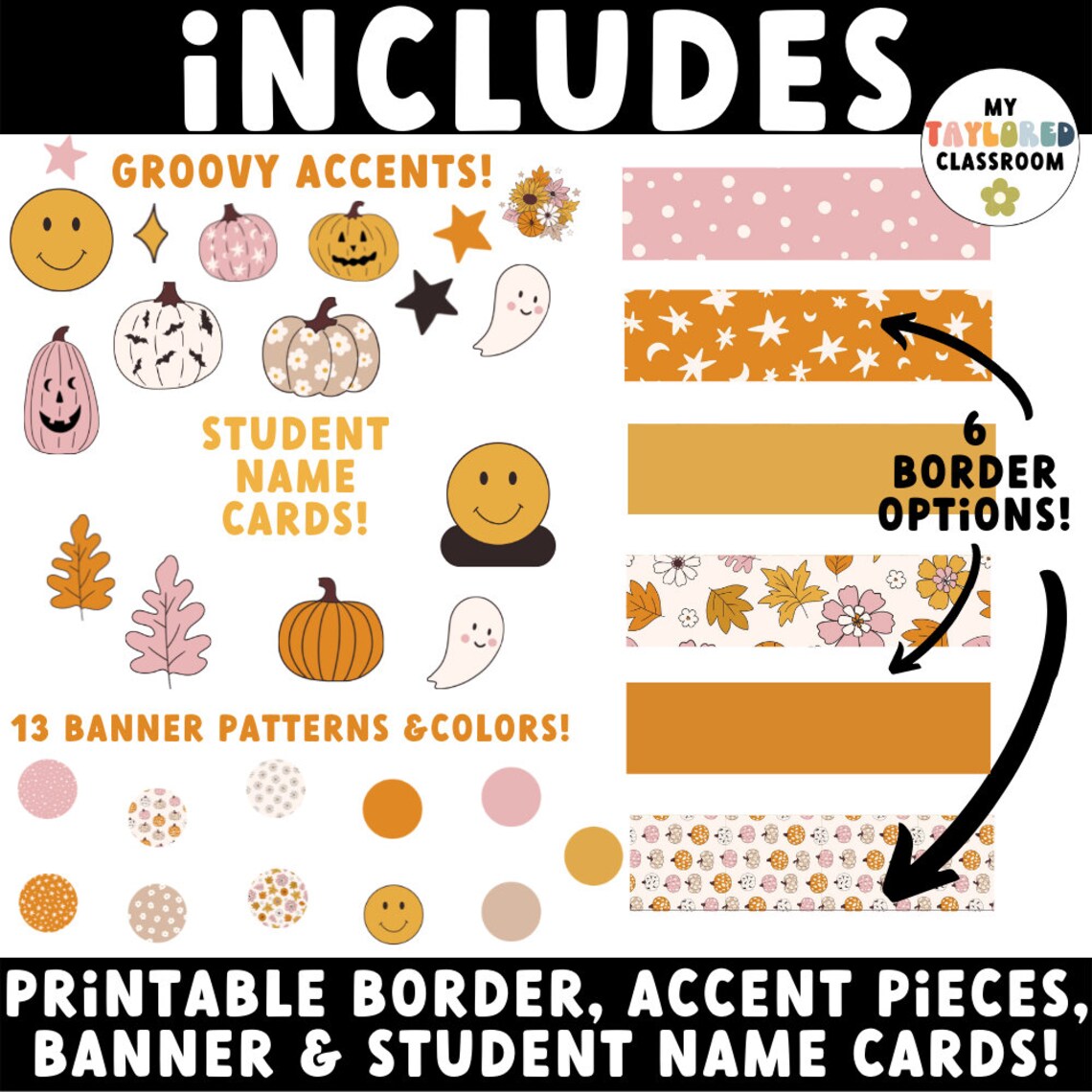 Fall Retro Vintage Bulletin Board Kit Fall Classroom Decor - Etsy