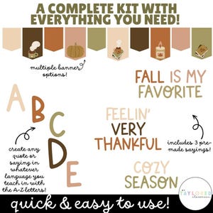 Cozy Autumn Bulletin Board Kit | Fall Classroom Decor (digital Download ...