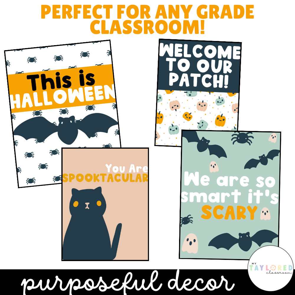Halloween Boho Pastel Classroom Posters | Halloween Classroom Decor - Etsy