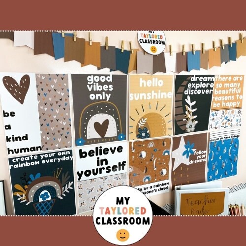 Boho Flower Classroom Decor Bundle | Boho Classroom Decor - Etsy