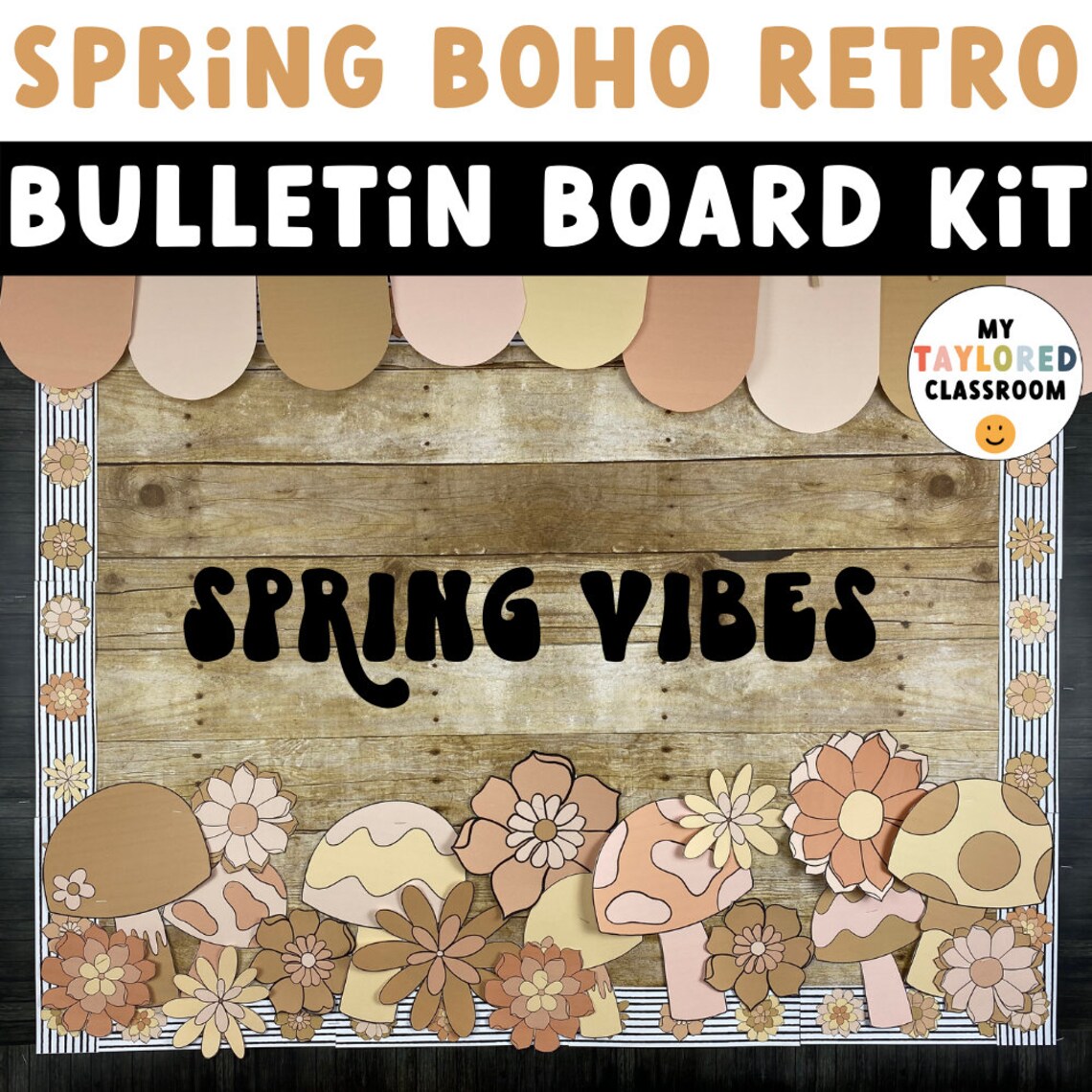 Spring Boho Retro Bulletin Board - Etsy