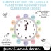 School Doodles Classroom Clock Labels | Calm Pastel Classroom Decor ...