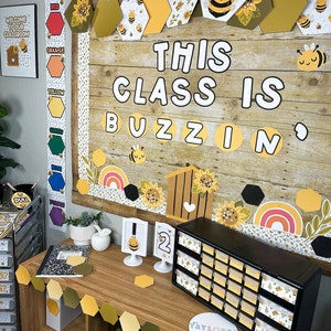 Honeybee Classroom Decor | EDITABLE | Bee-themed Classroom Decor - Etsy