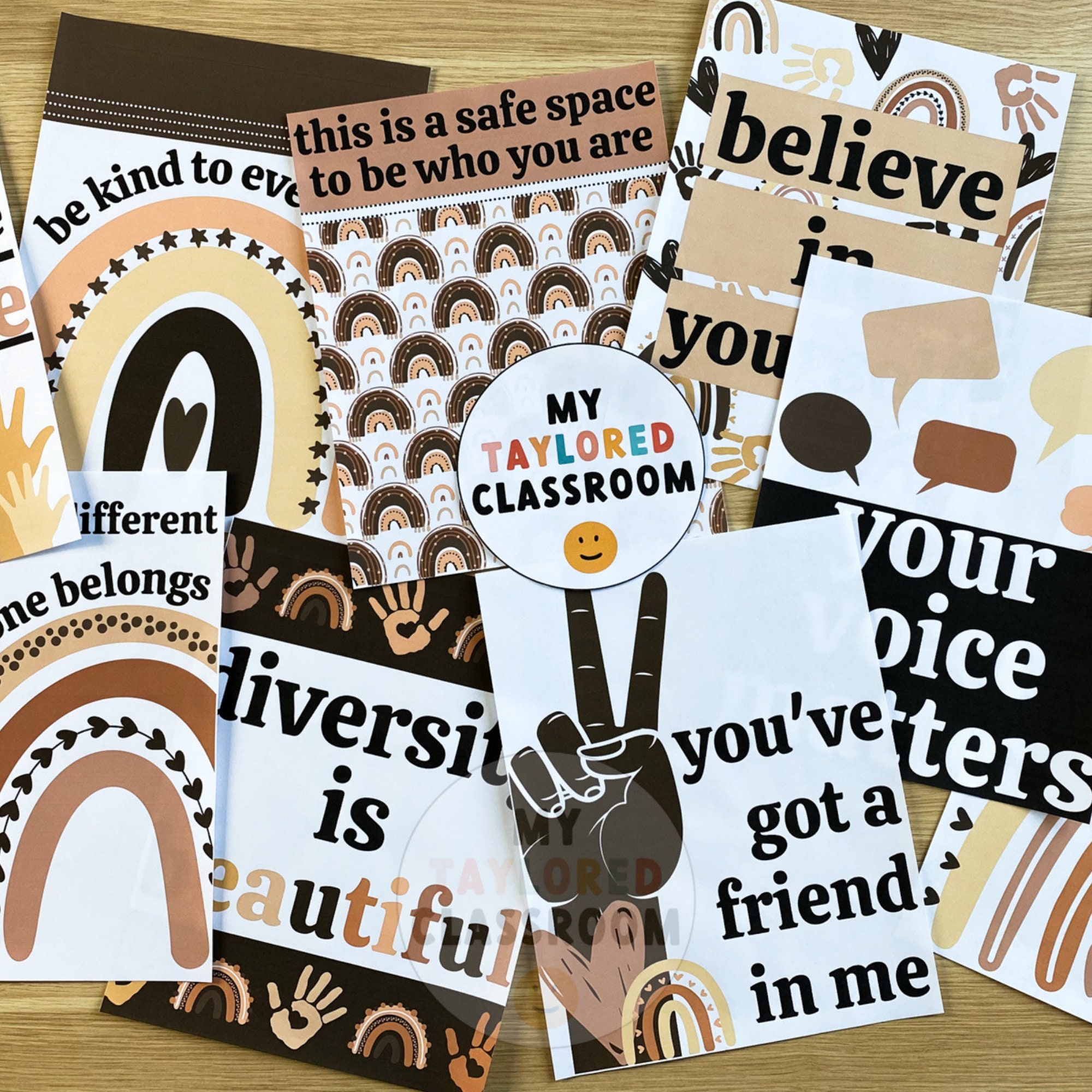 Diversity Posters Pack 3 Classroom Posters Boho Rainbow - Etsy