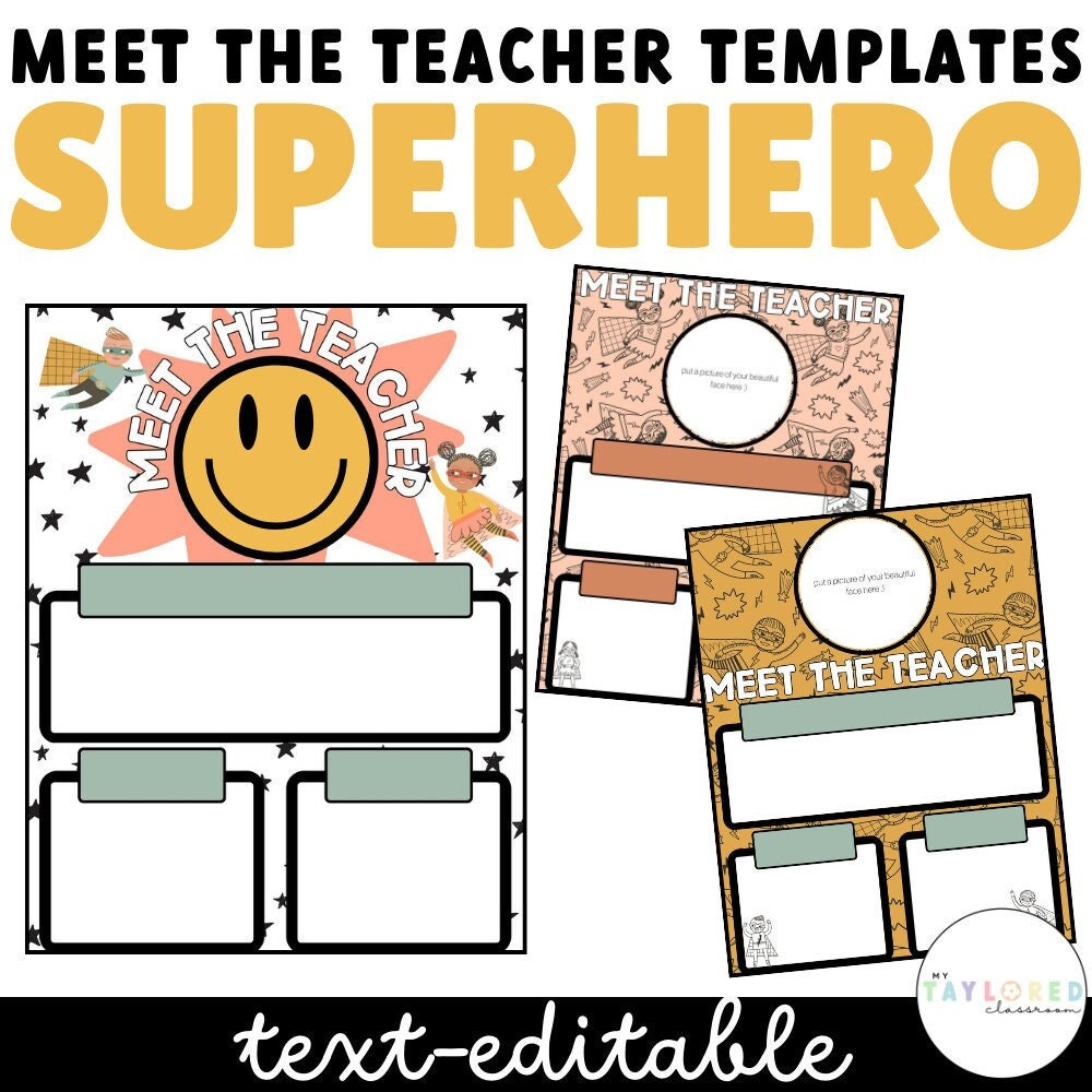Superhero Meet the Teacher Templates | EDITABLE | Superhero Classroom ...