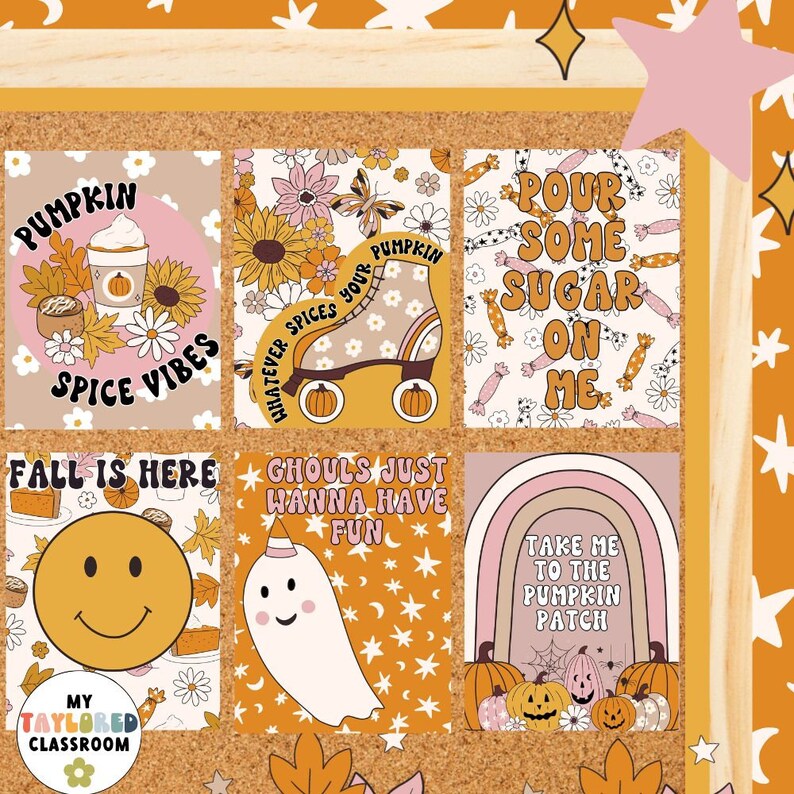 Fall Retro Vintage Classroom Posters Holiday Posters - Etsy