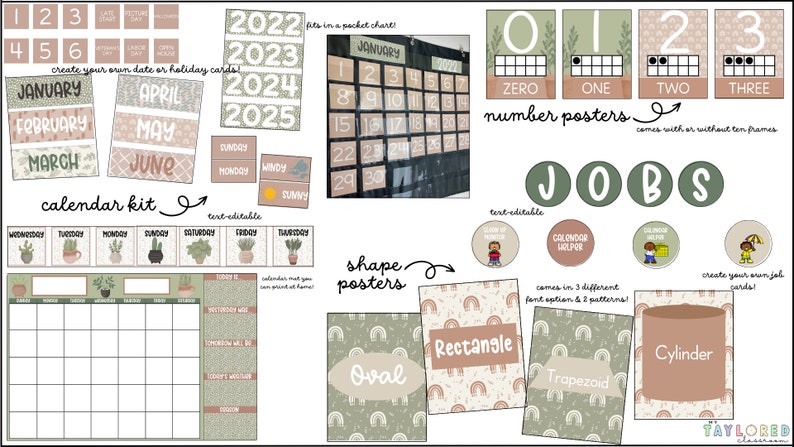 Plant Boho Neutral Classroom Decor Bundle | Plant Classroom Decor ...