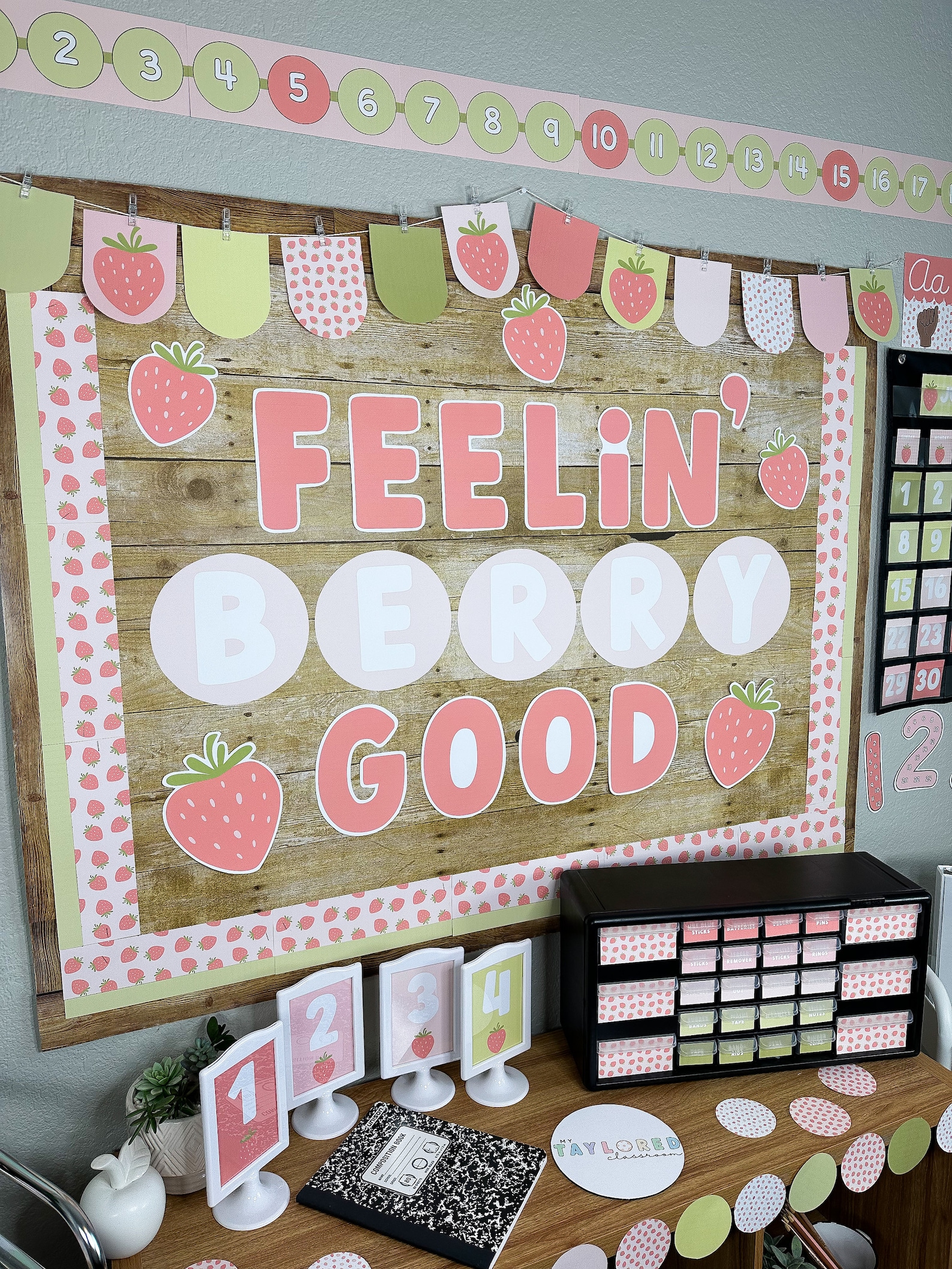 Strawberry Classroom Decor | EDITABLE | Calm Pastel Classroom Decor - Etsy