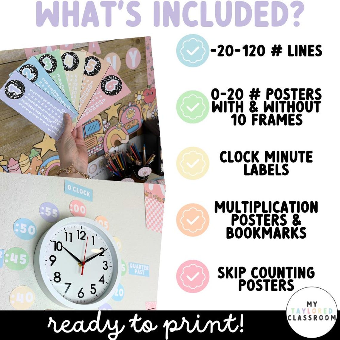 Groovy Brights Math Poster Bundle – Retro-inspired Classroom Decor ...