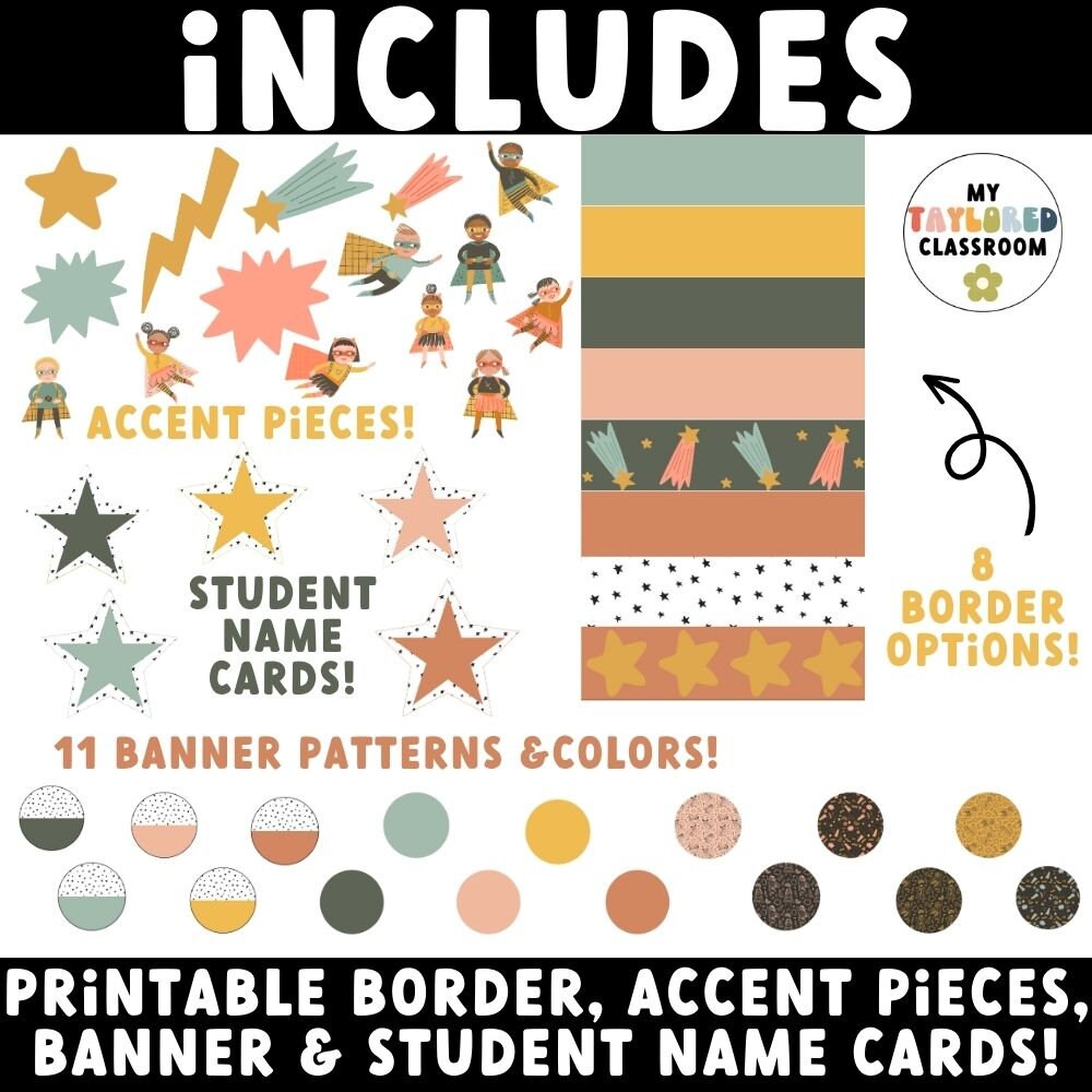 Superhero Black and White Bulletin Board Kit | Superhero Bulletin Board ...