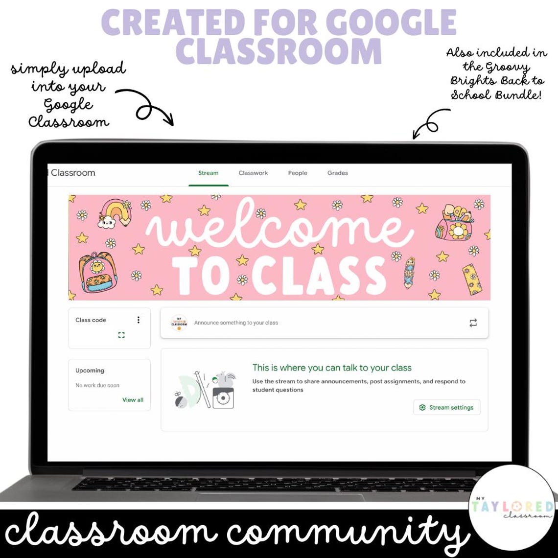 Groovy Brights Google Classroom Headers Back to School Classroom Decor ...