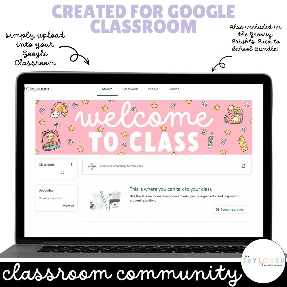 Groovy Brights Google Classroom Headers | Back to School Classroom ...