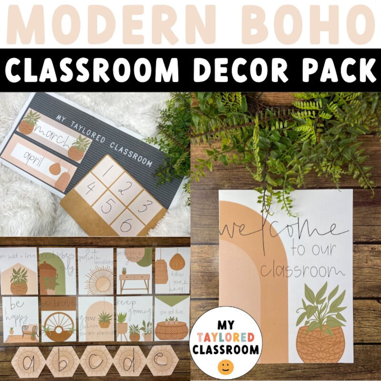 Modern Boho Classroom Decor Bundle Boho Classroom Decor - Etsy