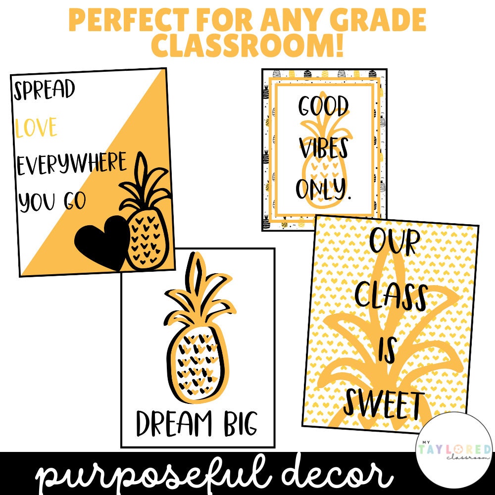 Pineapple Classroom Posters | Pineapple Classroom Decor - Etsy