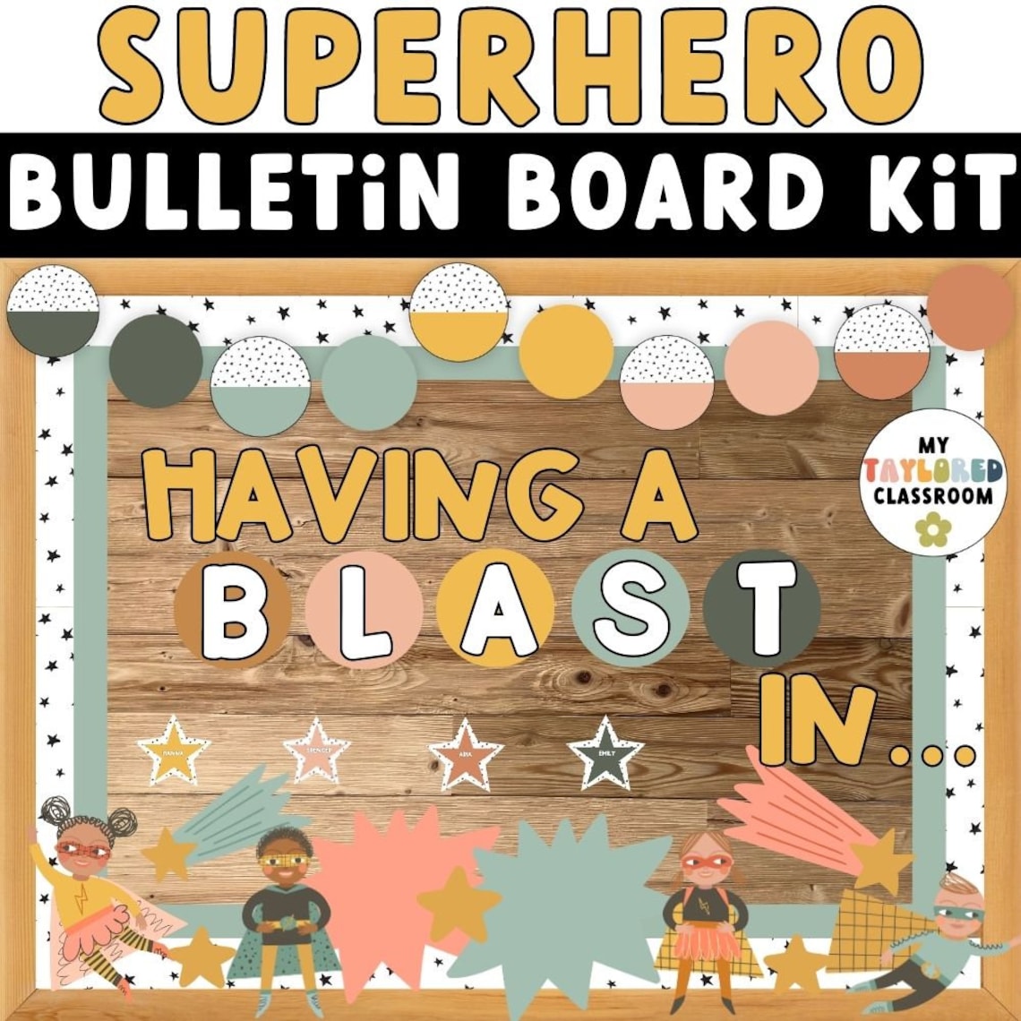 Superhero Black and White Bulletin Board Kit | Superhero Bulletin Board ...