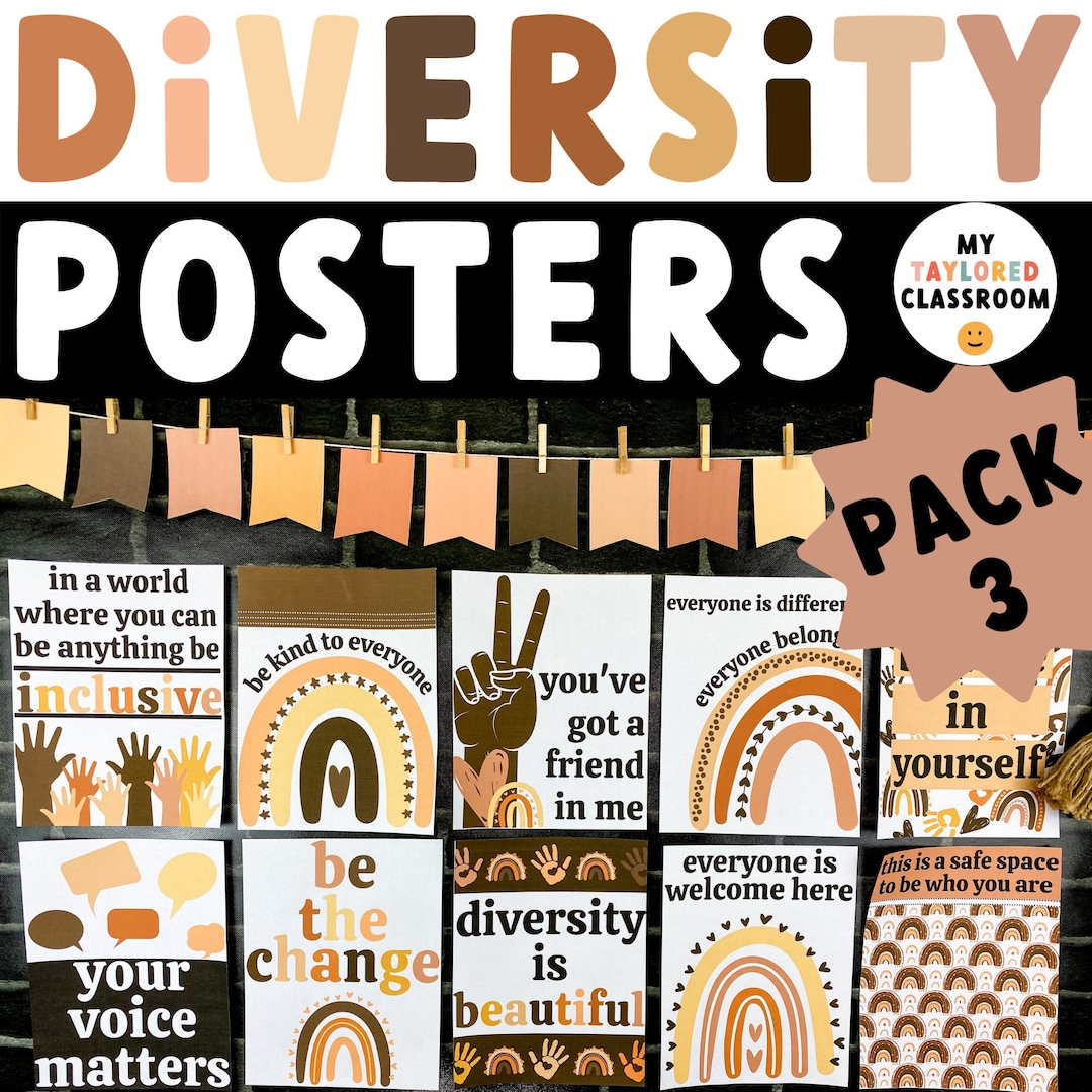 Diversity Posters Pack 3 | Classroom Posters | Boho Rainbow - Etsy