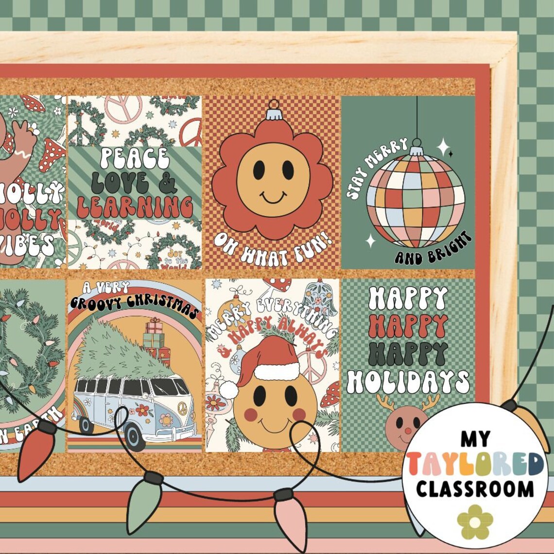 Christmas Retro Groovy Classroom Posters Christmas Posters - Etsy