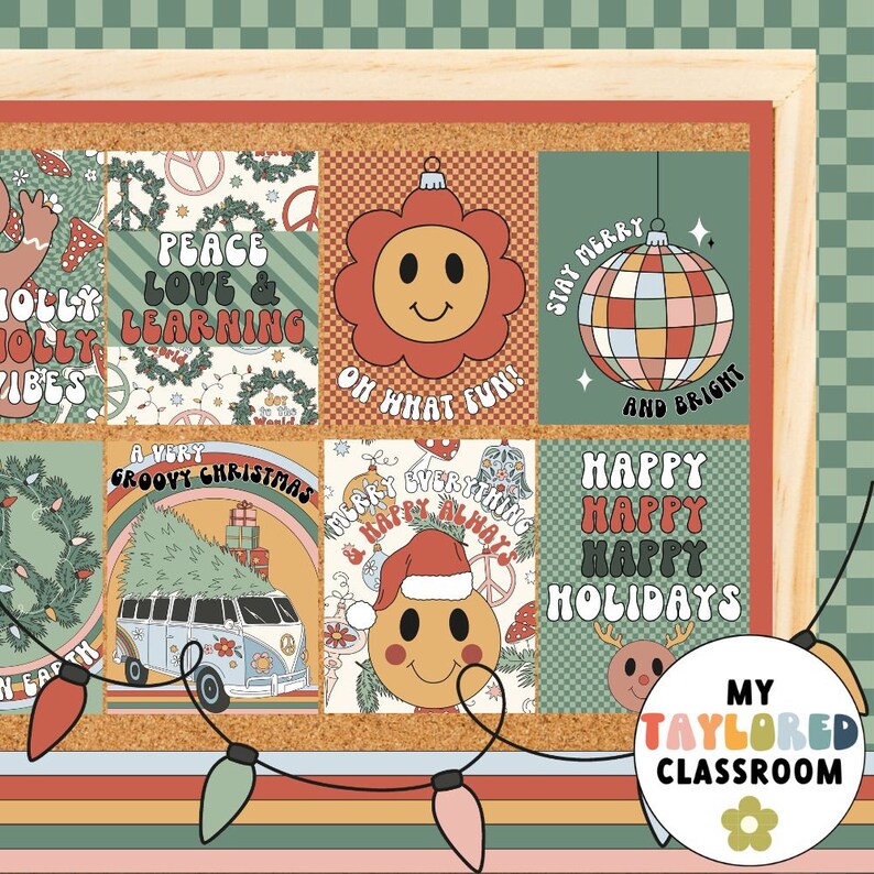 Christmas Retro Groovy Classroom Posters Christmas Posters - Etsy