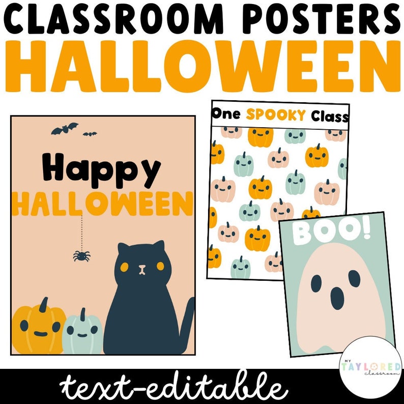 Halloween Boho Pastel Classroom Posters | Halloween Classroom Decor - Etsy