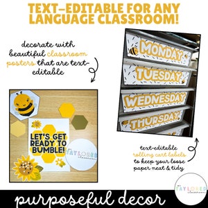 Honeybee Classroom Decor | EDITABLE | Bee-themed Classroom Decor - Etsy